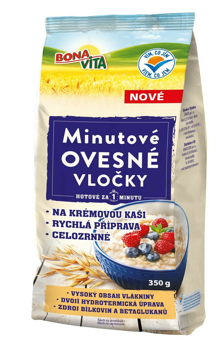 BONAVITA SLOVENSKO - Ovsené vločky - Ovsené vločky MINUTOVÉ 350g cena ...