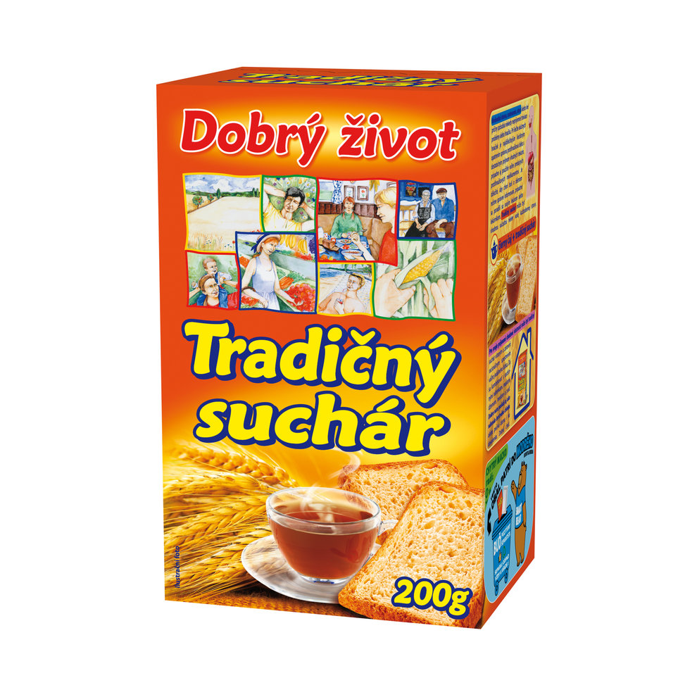 BONAVITA SLOVENSKO - Sucháre, maces a chlieb - DOBRÝ ŽIVOT Tradičný suchár 200g cena za 1 kartón ...